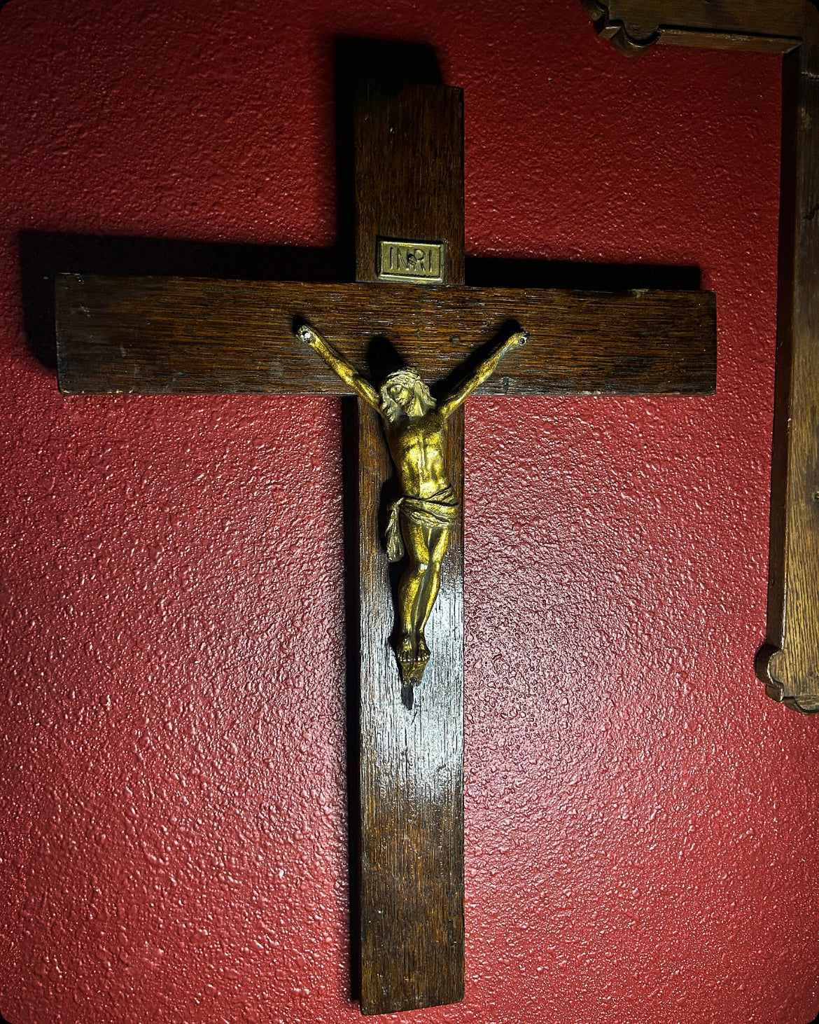 Large Vintage Wooden Crucifix – theburiedwitch